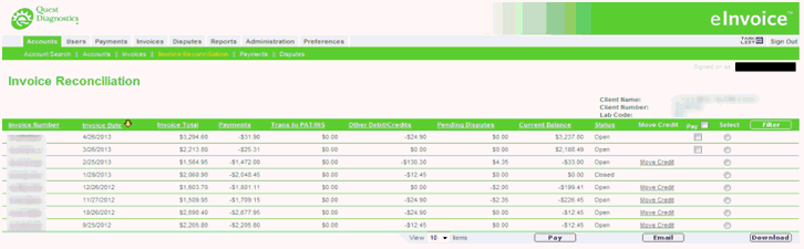Viewing the Invoice Reconciliation